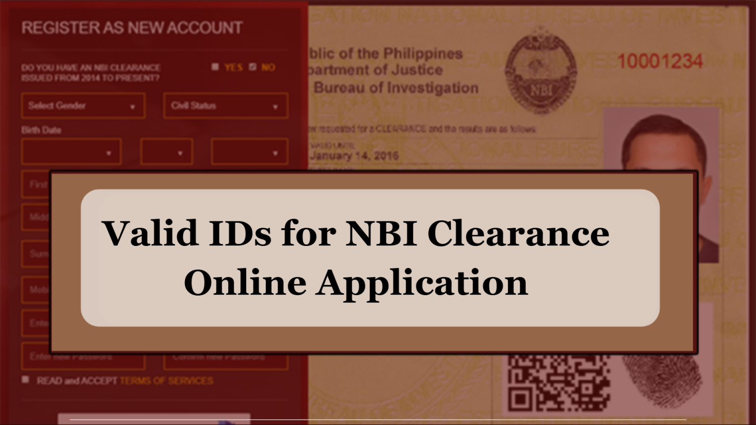 Valid IDs for NBI Clearance Online Application - NBI CLEARANCE ONLINE